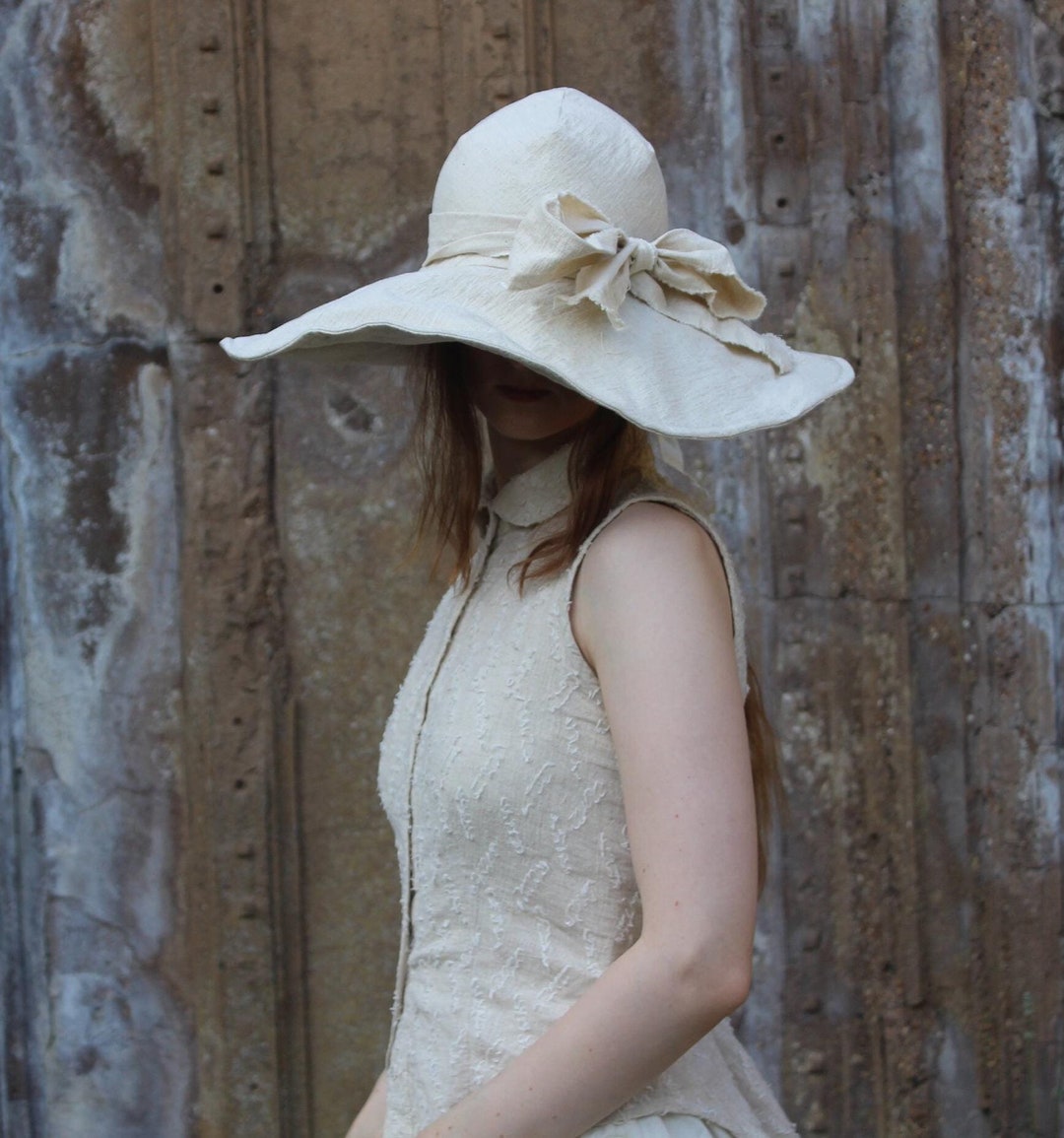 The Forager Sun Hat - Pure Cream Textured Cotton - Etsy UK