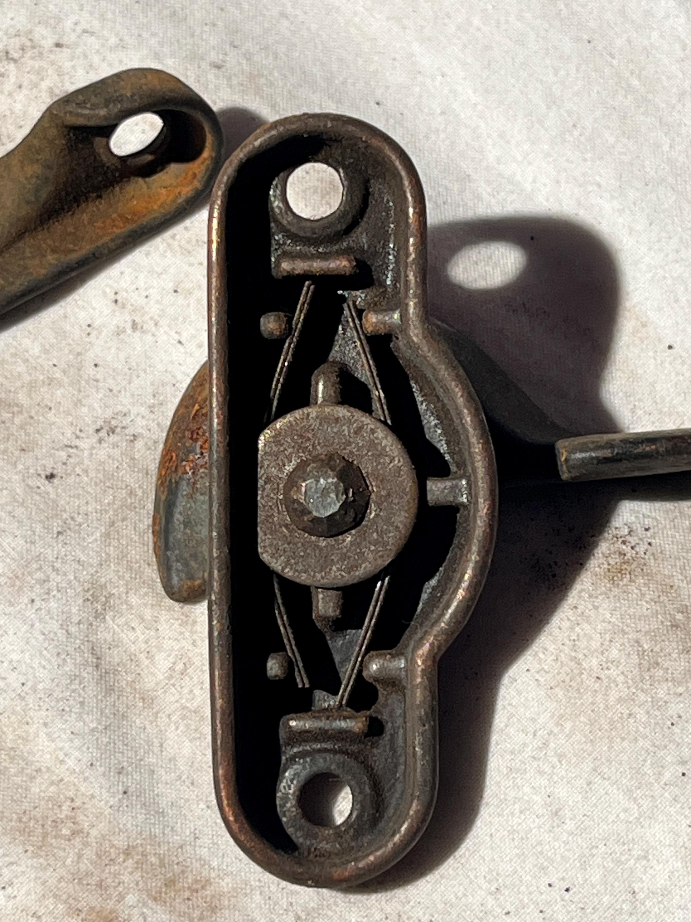 Window Sash Lock and Latch-antique Wrought Steel Window Sash Lock Circa ...