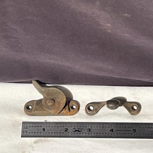 Window Sash Lock and Latch-antique Wrought Steel Window Sash Lock Circa ...