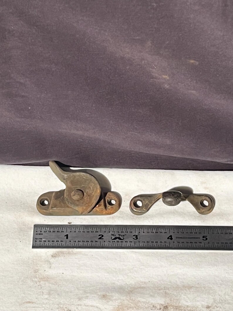 Window Sash Lock and Latch-antique Wrought Steel Window Sash Lock Circa ...