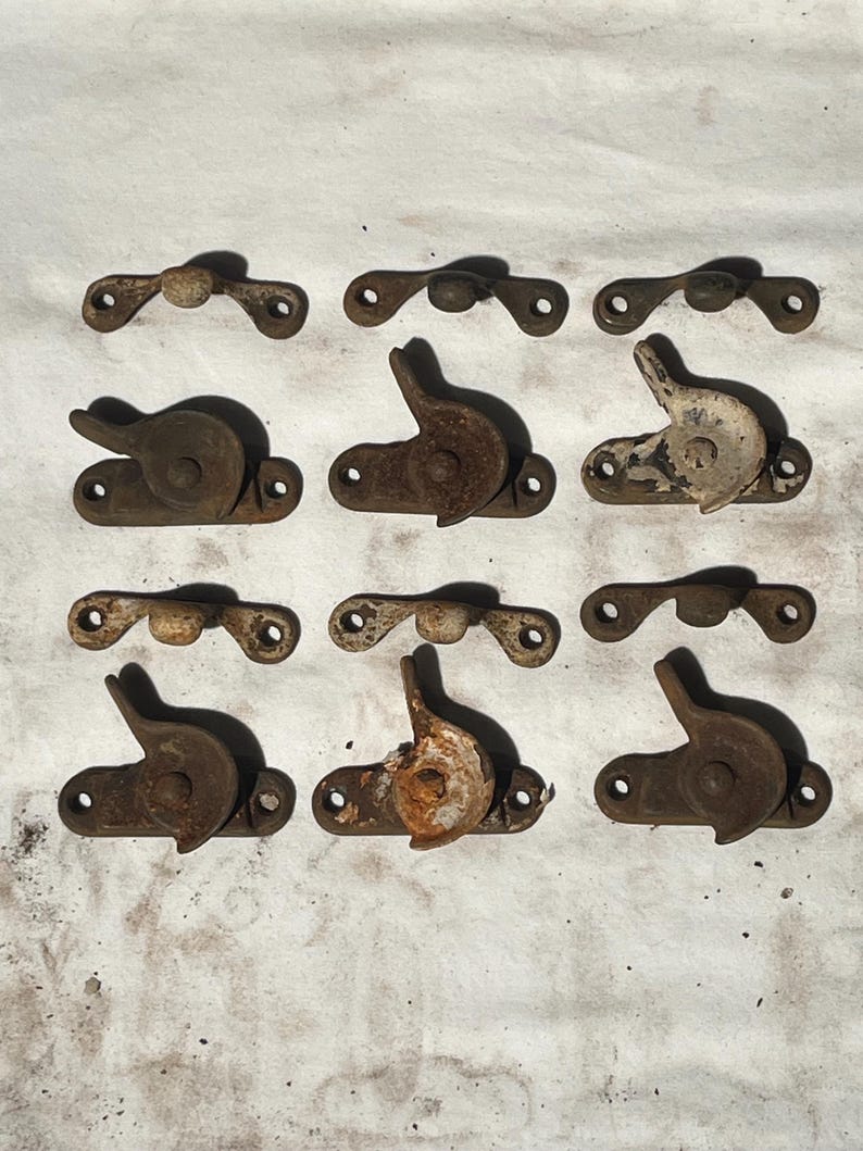 Window Sash Lock and Latch-antique Wrought Steel Window Sash Lock Circa ...