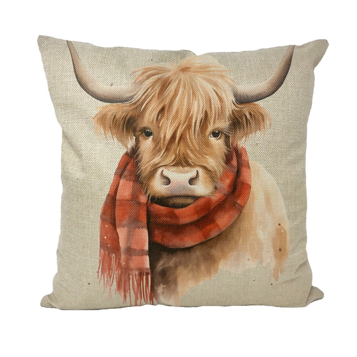 Highland Cow Throw Pillow With Insert, Farming Decor, Cowgirl Pillow ...