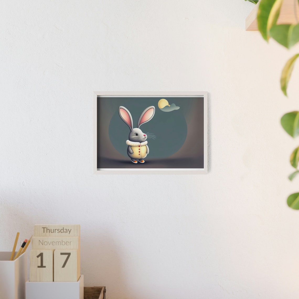 Adorable Bunny Poster With Wooden Frame - Etsy
