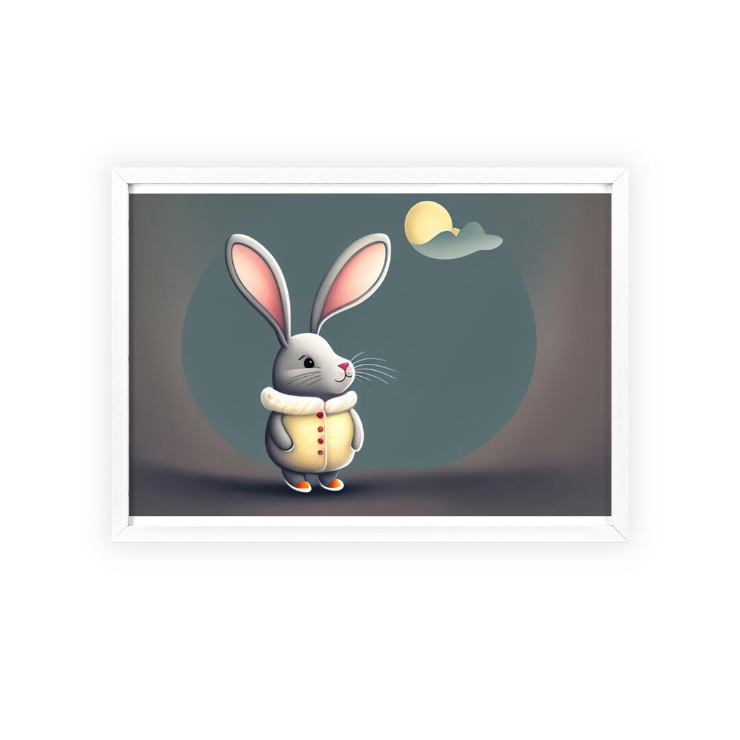 Adorable Bunny Poster With Wooden Frame - Etsy