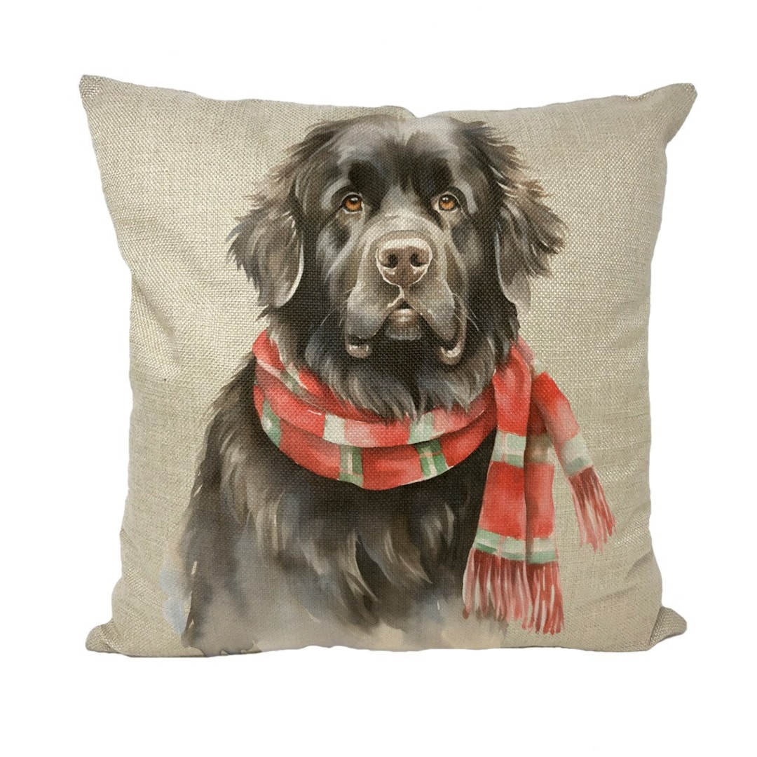 Watercolour Newfoundland Dog Throw Cushion - Perfect Gift for ...