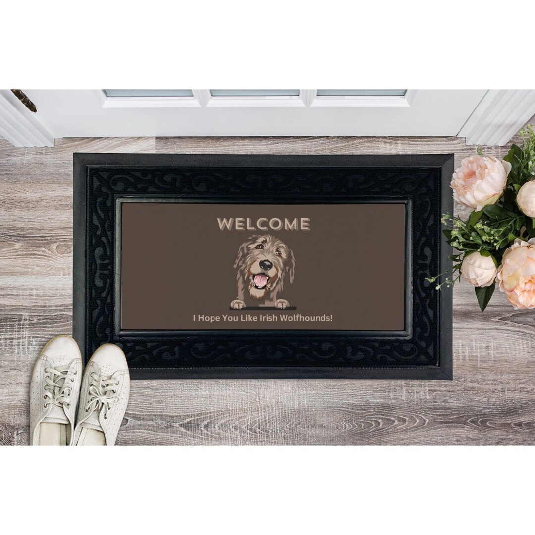 Irish Wolfhound Welcome Heavy Duty Doormat, Perfect Gift for Irish ...