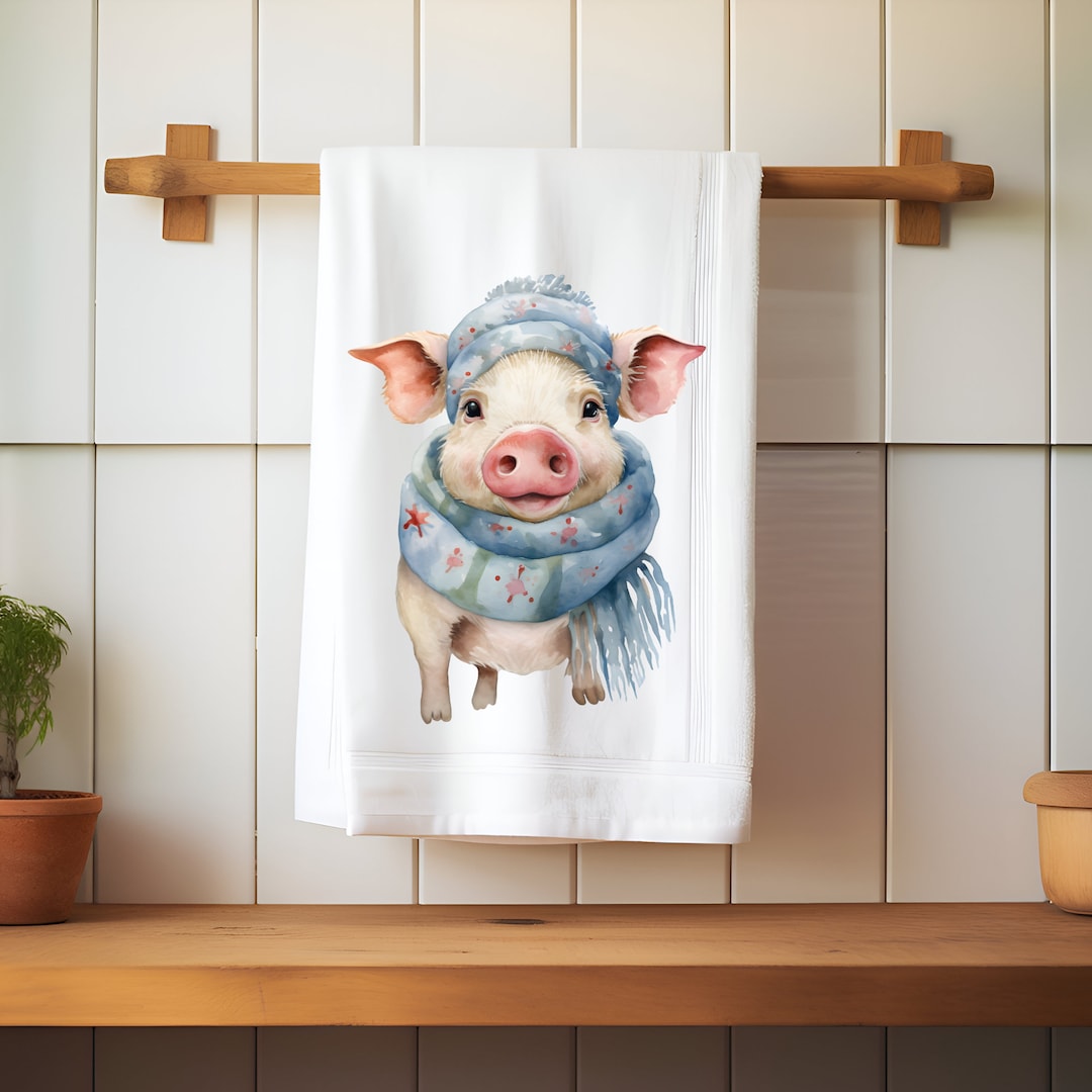 Cute Piggie Tea Towel, Pig Kitchen Towel, Farmhouse Home Decor, Gift ...