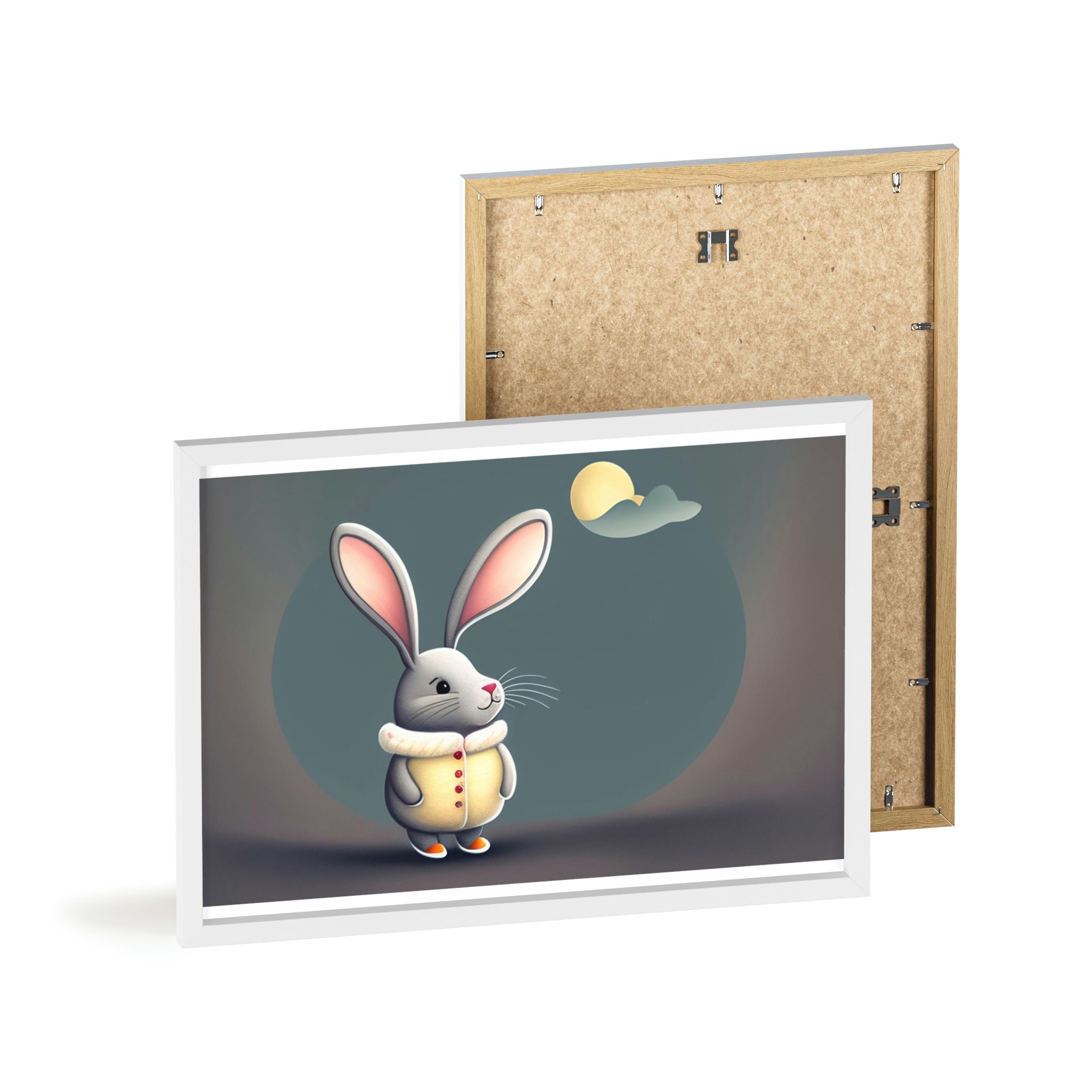 Adorable Bunny Poster With Wooden Frame - Etsy