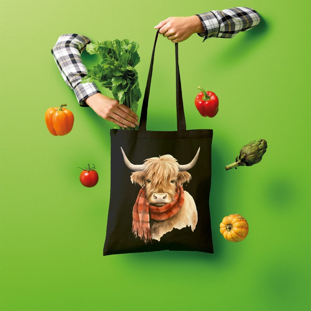 Highland Cow Shopper Tote Bag, Farming Decor, Cowgirl Bag, Highland Cow ...