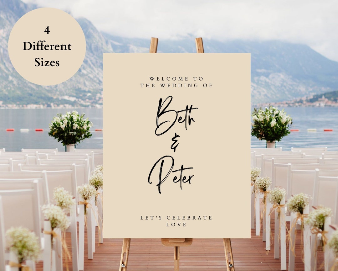 Beige Welcome Wedding Sign for Wedding Decor Wedding Decor for Venue ...
