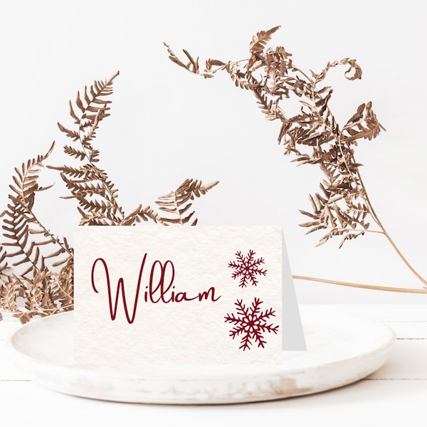 Snowflake Place Card - Etsy