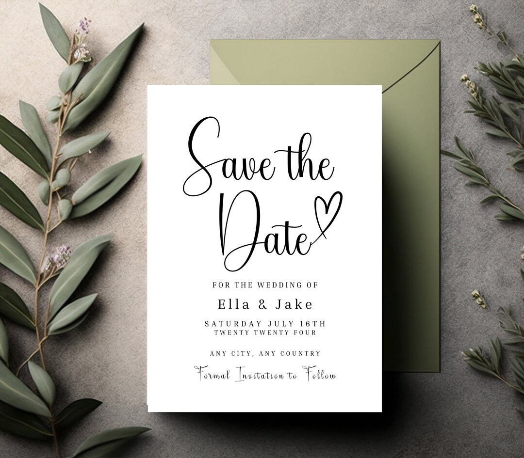 Save the Date Invitation Template, Elegant Save the Date Template ...
