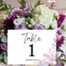 Purple Floral Table Sign, Modern Wedding Sign Printable, Wedding Table ...