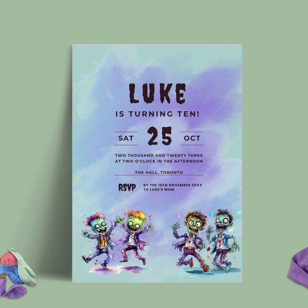 Zombie Invitation - Etsy