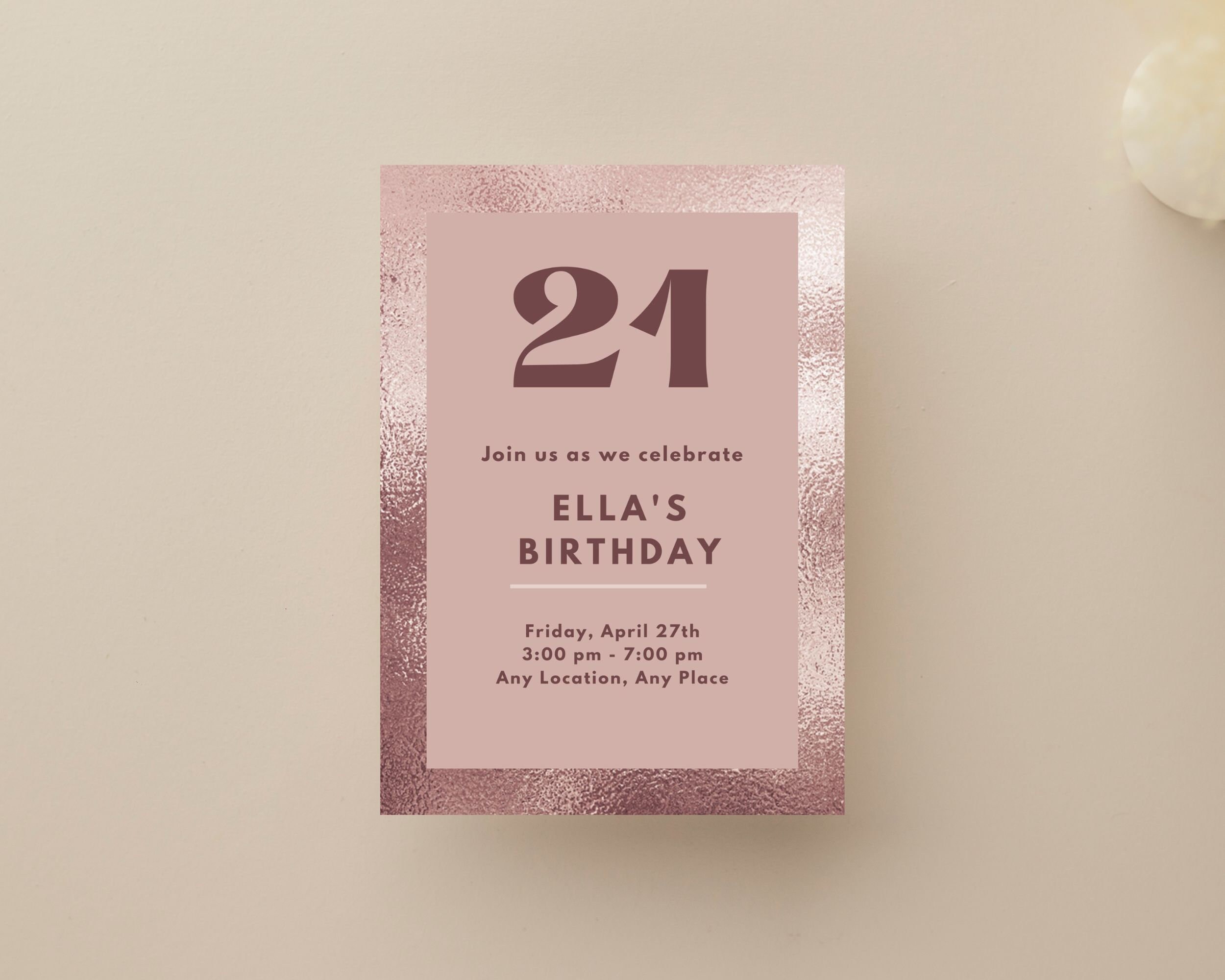 21st Birthday Invitation, Birthday Invitation, Instant Download ...