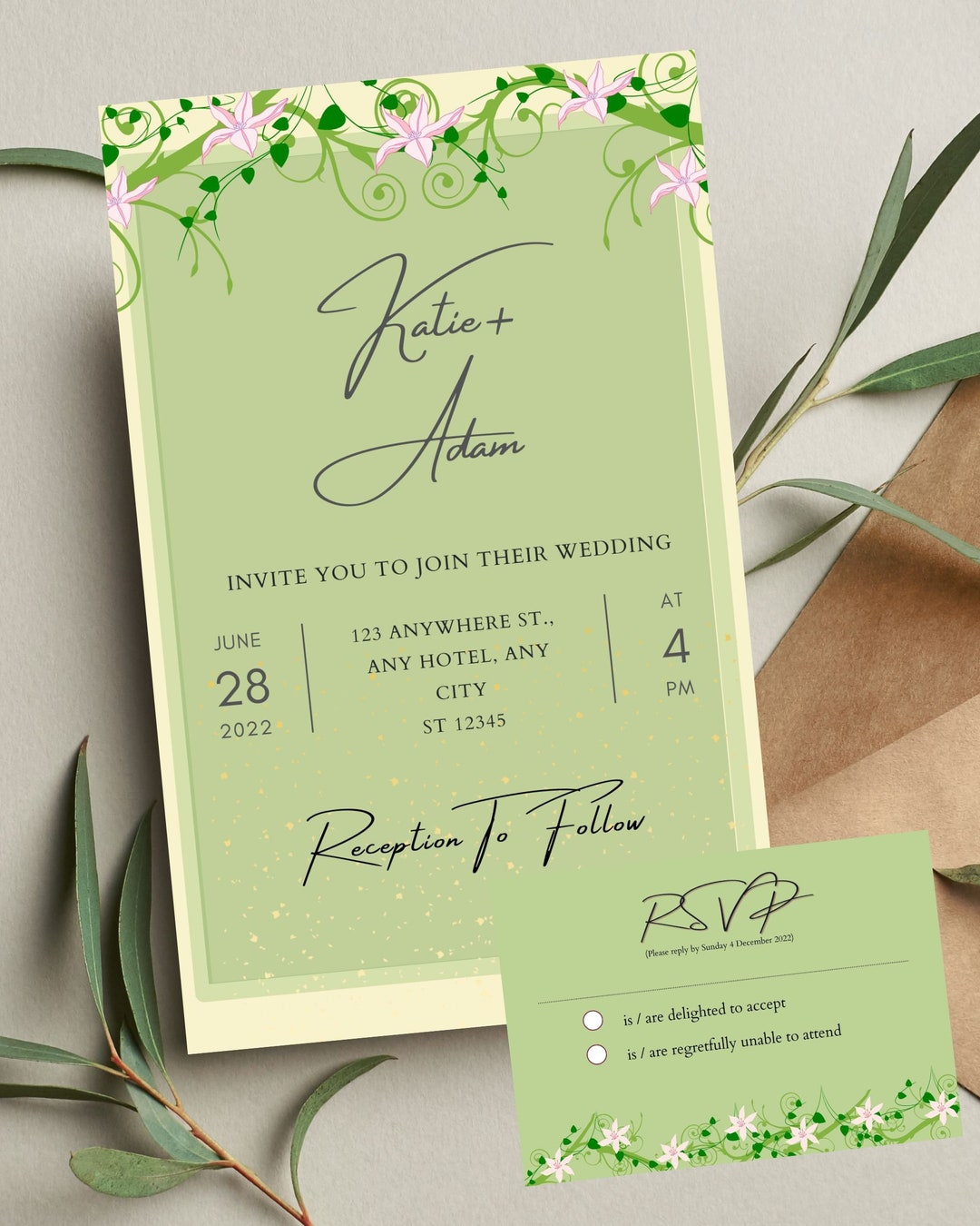 Princess and the Frog INSPIRED Wedding Invitation and Reply - Etsy