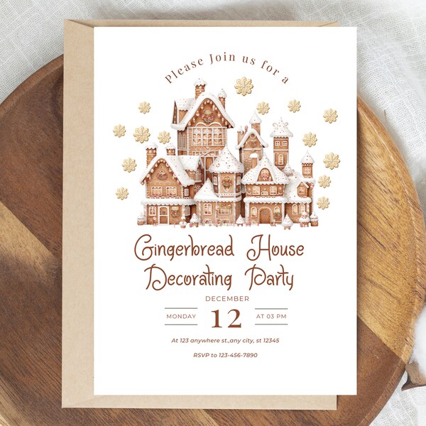 Gingerbread Invite - Etsy