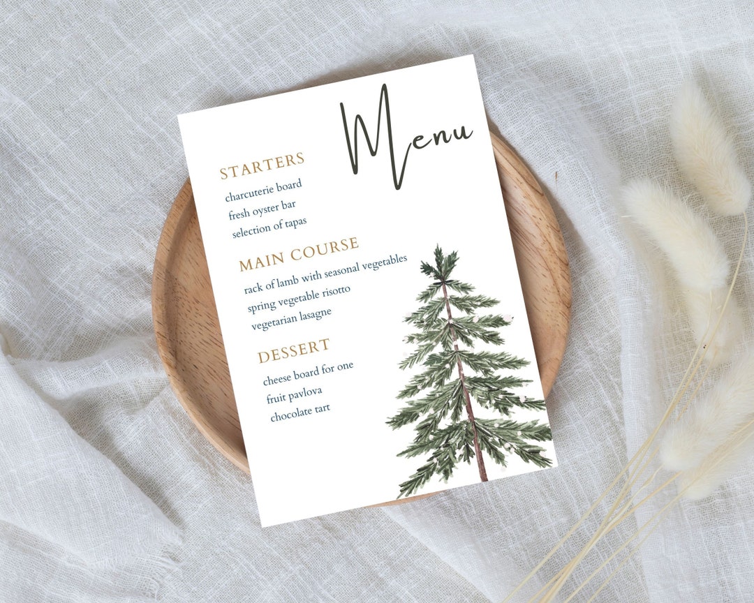 Rustic Wedding Menu Template, Instant Download, Printable Template ...