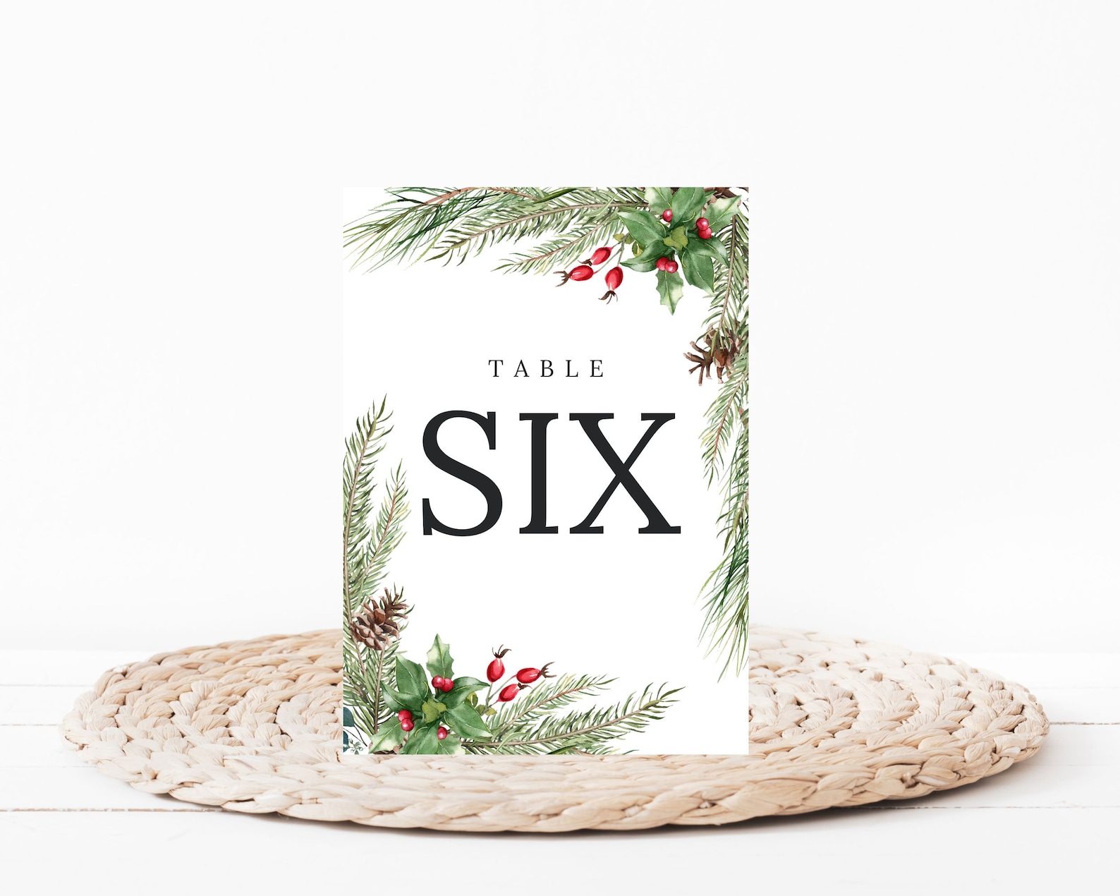 Christmas Table Number Card, Christmas Wedding Table Cards, Table ...