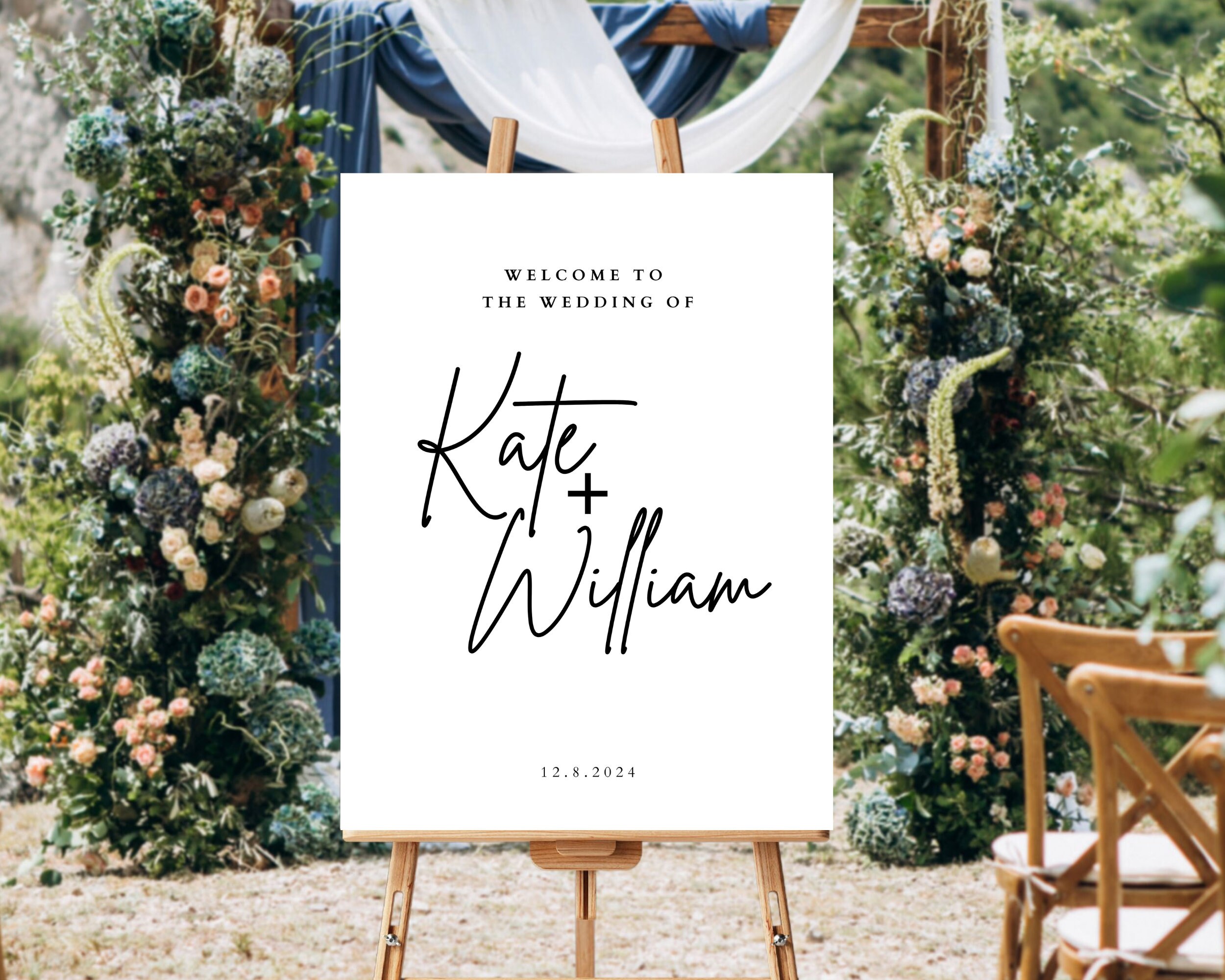 Wedding Welcome Sign Template, Welcome to Our Wedding Sign, Minimalist ...