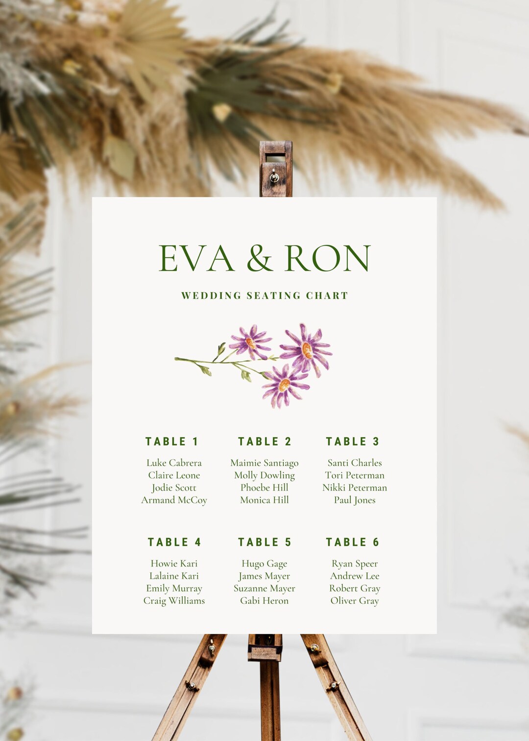 Wedding Setting Chart, Seating Chart Template, Seating Chart Wedding ...