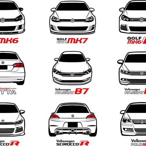 Volkswagen Car Svg Png Pdf Ai Eps Bundle Volkswagen Golf - Etsy