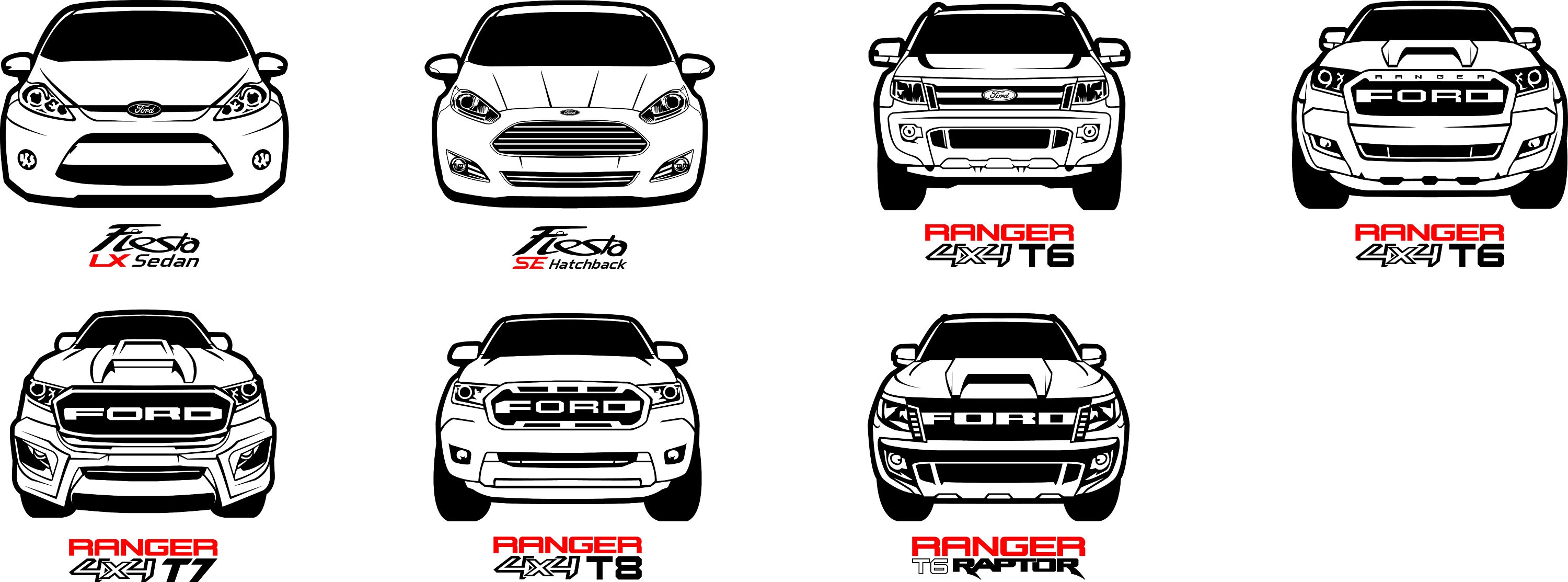 Ford Cars Car Svg Png Pdf Ai Eps Bundle , Ford Ranger 4x4 , Ford Ranger ...