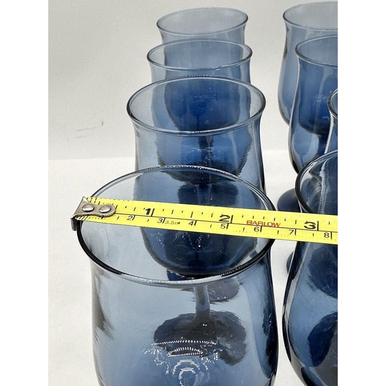 8 Vintage Libbey Connoisseur Apollo Blue Tulip Glass Wine Goblets 6.5in ...