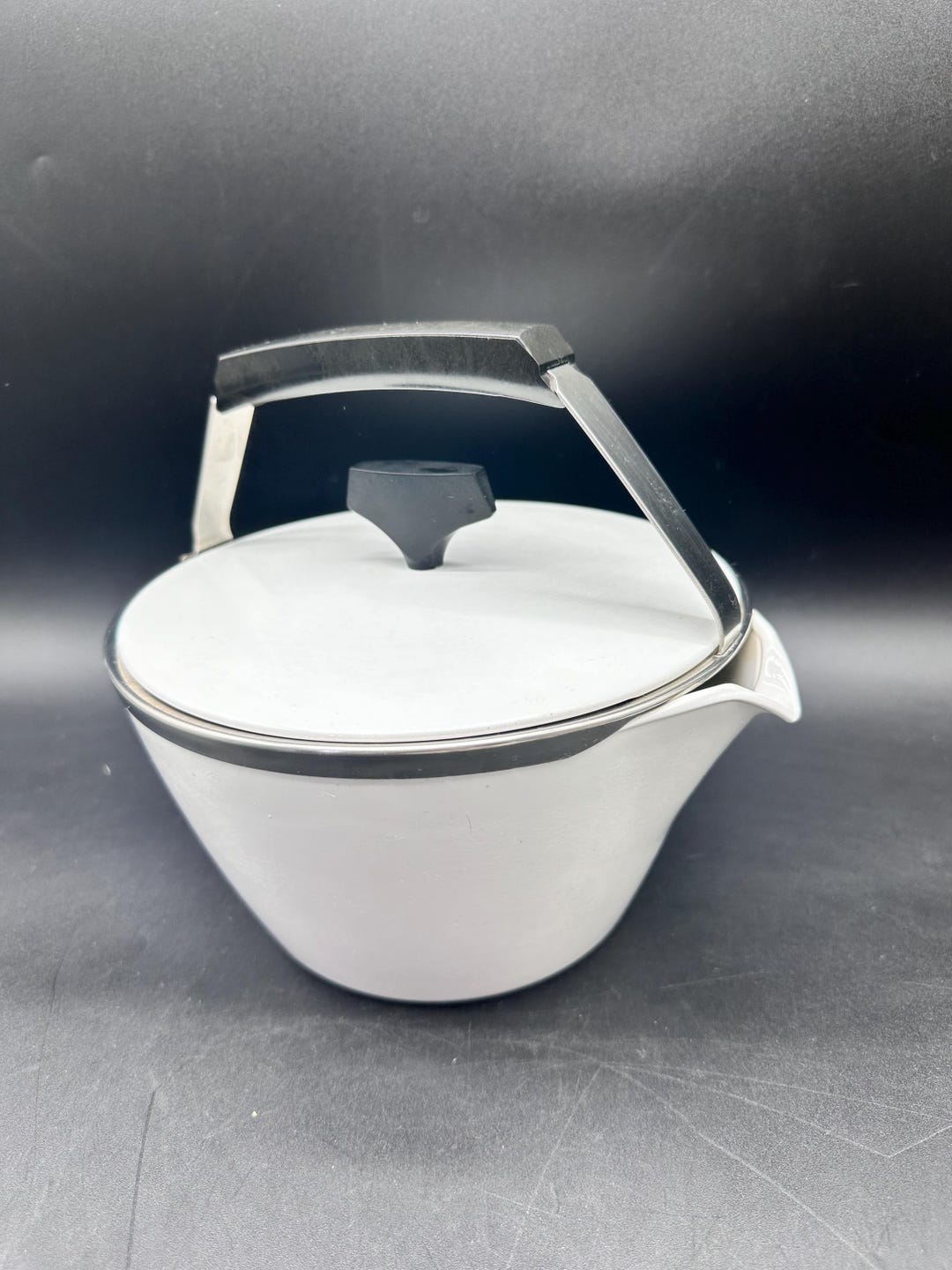 Vintage Corning Ware Cookmates Deluxe 1-3/4 Qt White Tea Kettle Cooking ...