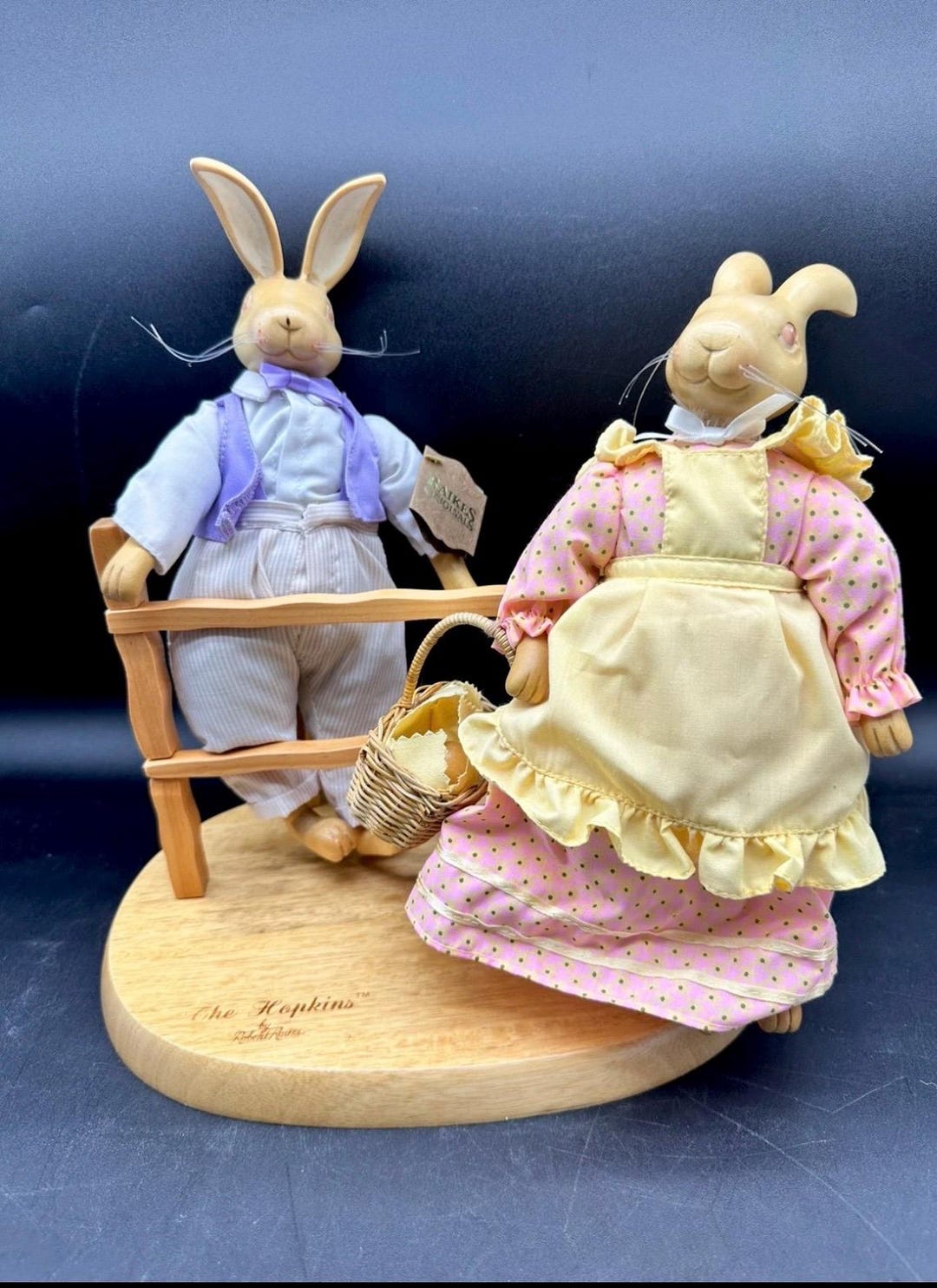 1991 Robert Raikes the Hopkins Wood Face Easter Rabbits 3054 COA Box ...