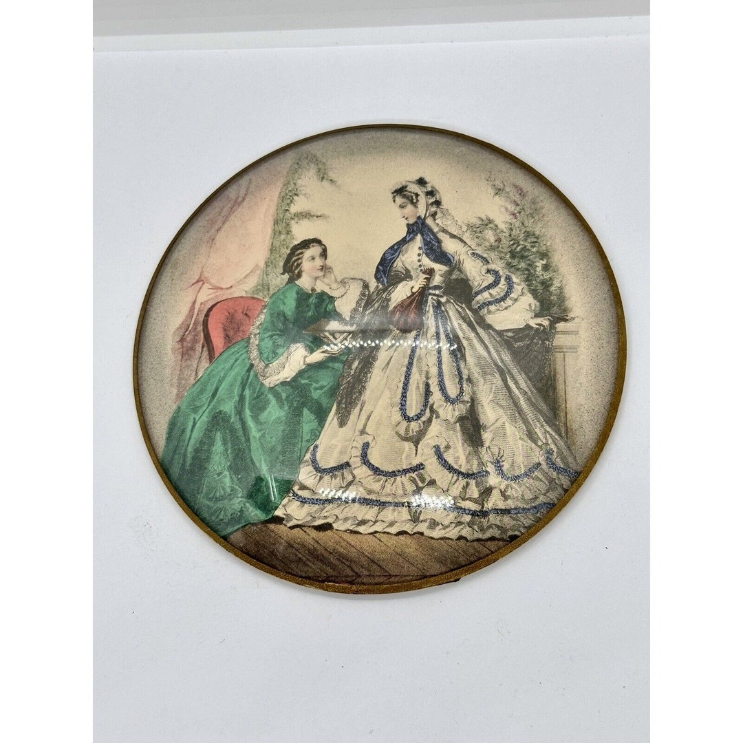 Vintage Peter Watson Studio Handmade Civil War Era Ladies Convex Bubble ...