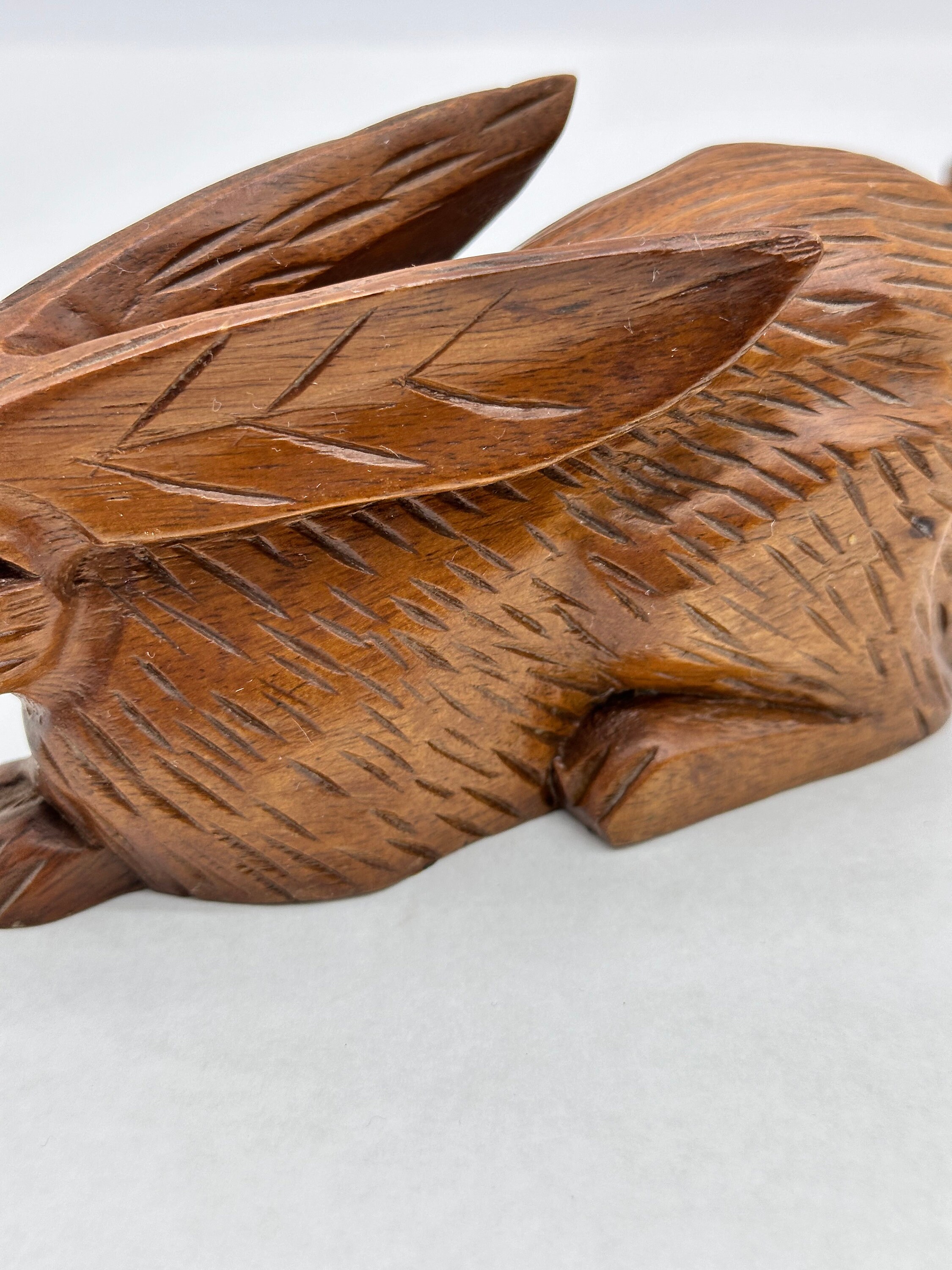 2 Vintage MCM Retro Handcarved Wood Rabbits Easter Rabbits 3x7in - Etsy