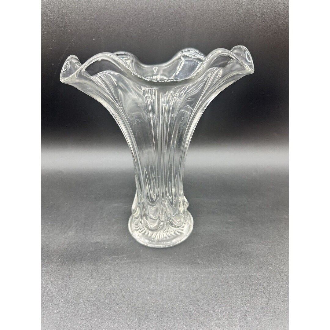 EAPG Clear Heisey Elegant Glass Draped Colonial Six Panel Swung Vase ...