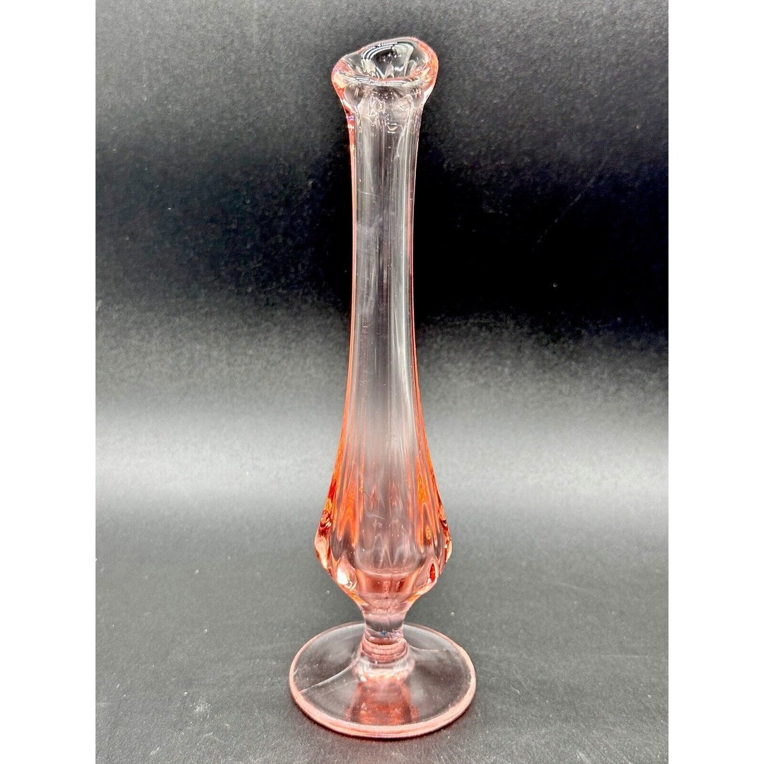 Vintage Swung Vase Pink Depression Glass Pedestal Bud Vase 8in - Etsy