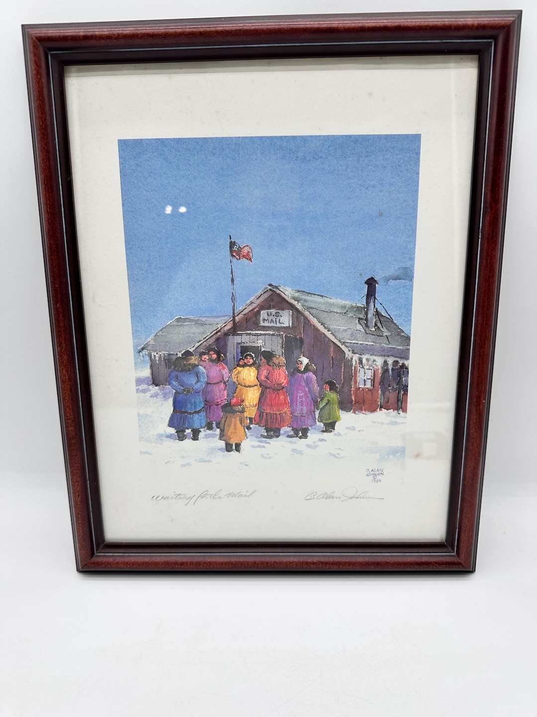 1984 C Alan Johnson Print Lithograph Waiting for the Mail Double Signed ...