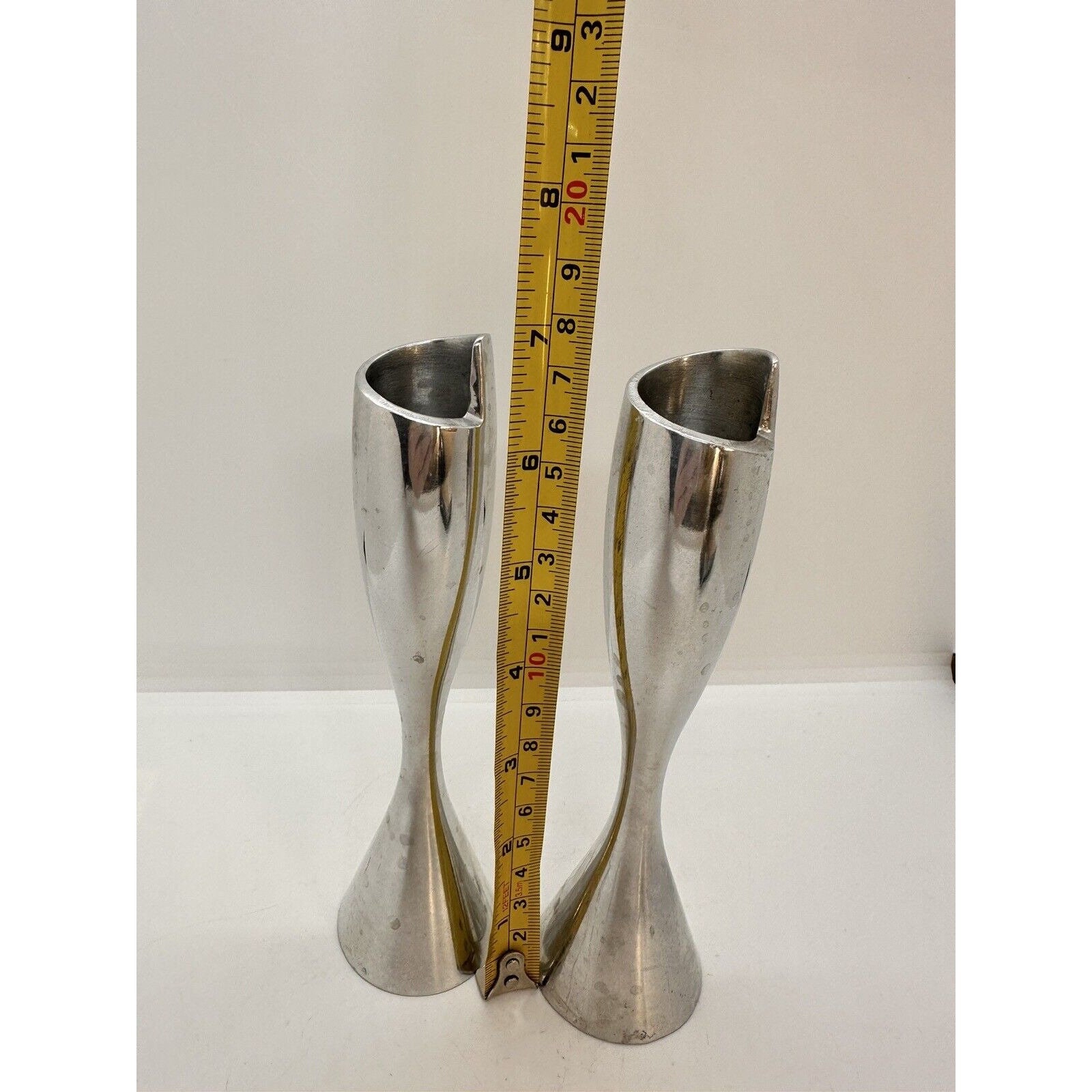 2 Vintage 2000 Nambe Pewter Smith Celentano Spiral Candlesticks 6301 ...