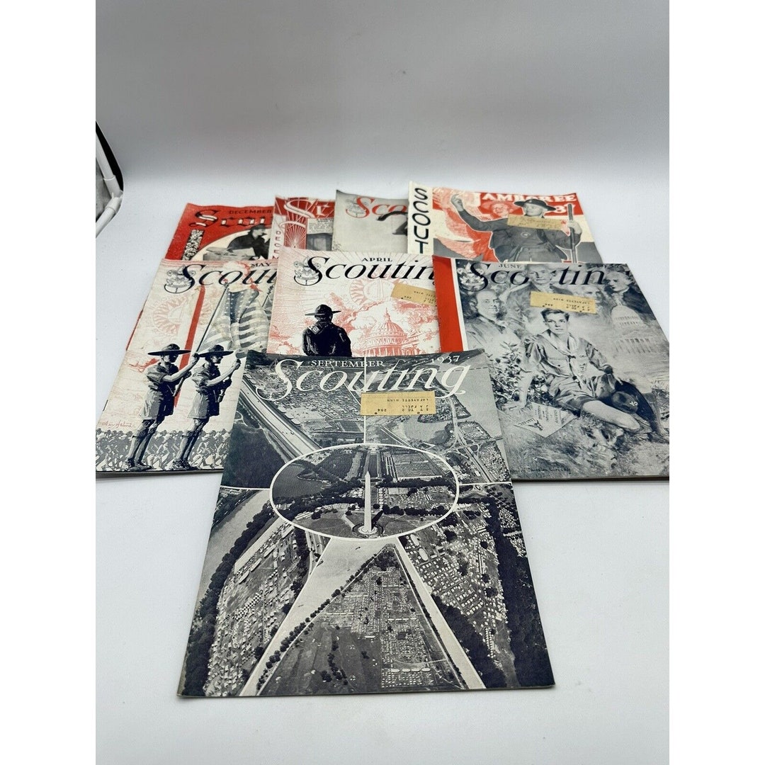 8 Vintage Scouting Magazines Official Magazine of Boy Scouts 1936 1937 ...