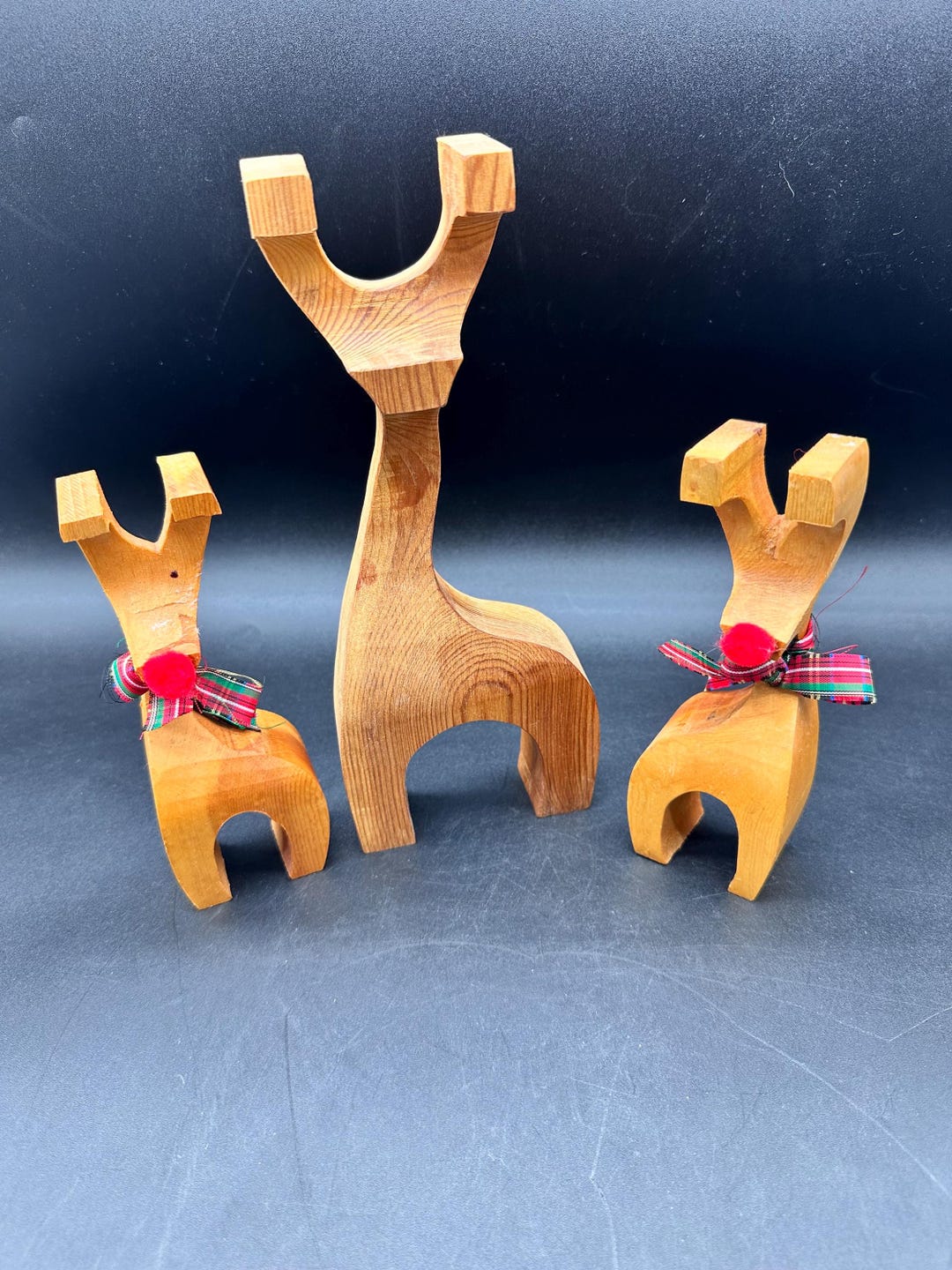 3 Danish Modern MCM Wooden Reindeer Deer Handcrafted 10,7in - Etsy