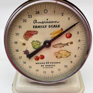 Vintage American Family Scale White 25lb Food Scale Cottagecore Shabby ...