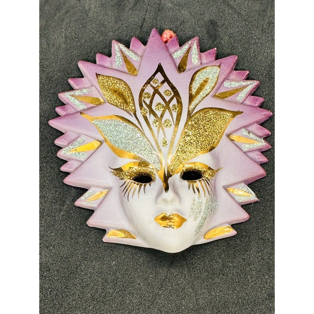 Vintage Mardi Gras Style Ceramic Mask Made in Scotland 4.5in - Etsy
