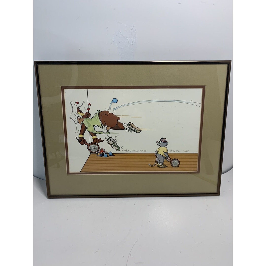 1981 Robert Marble Art off the Back Wall Signed Cartoon Art Framed ...