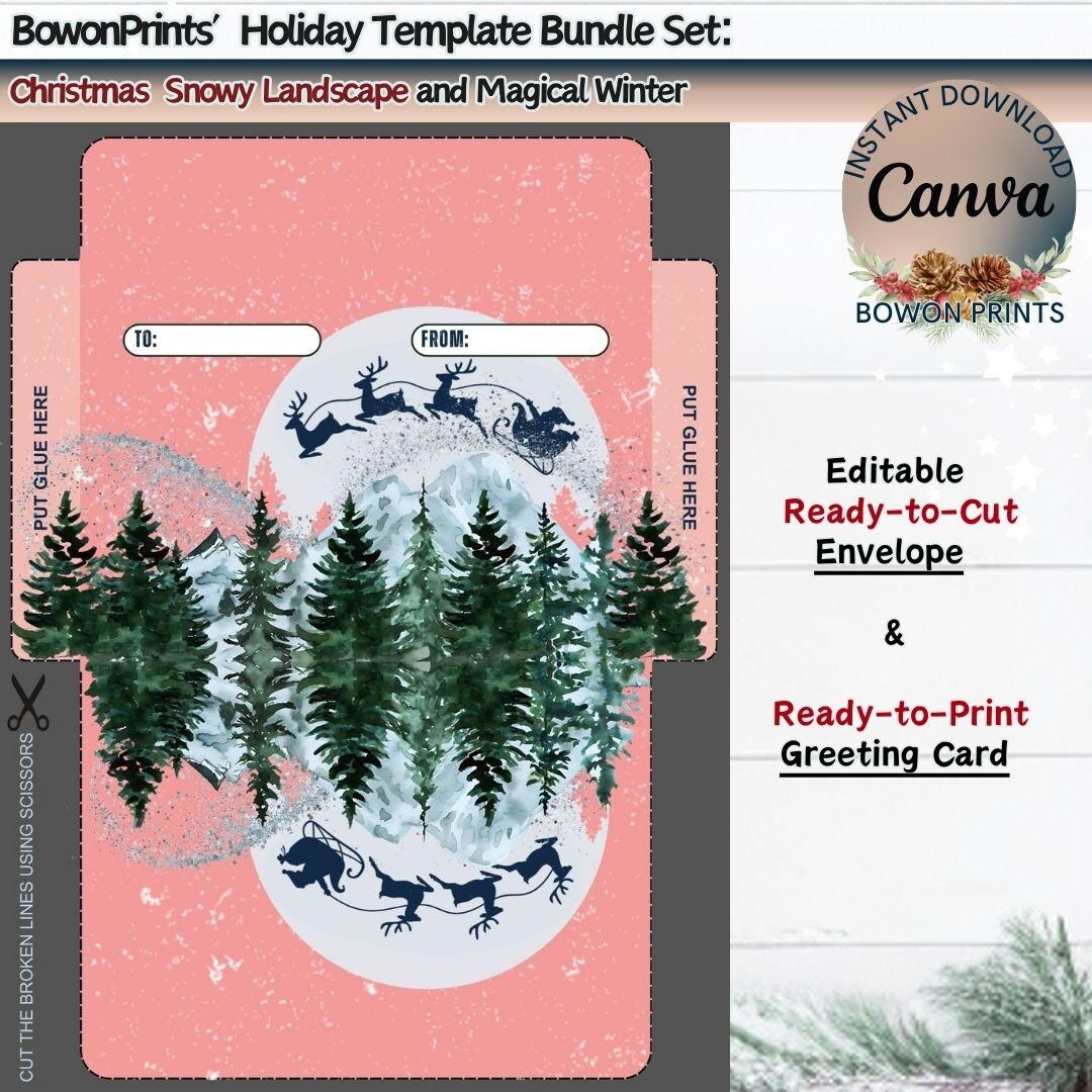 Christmas Bundl Print Ready Template Greeting Card With Envelope ...