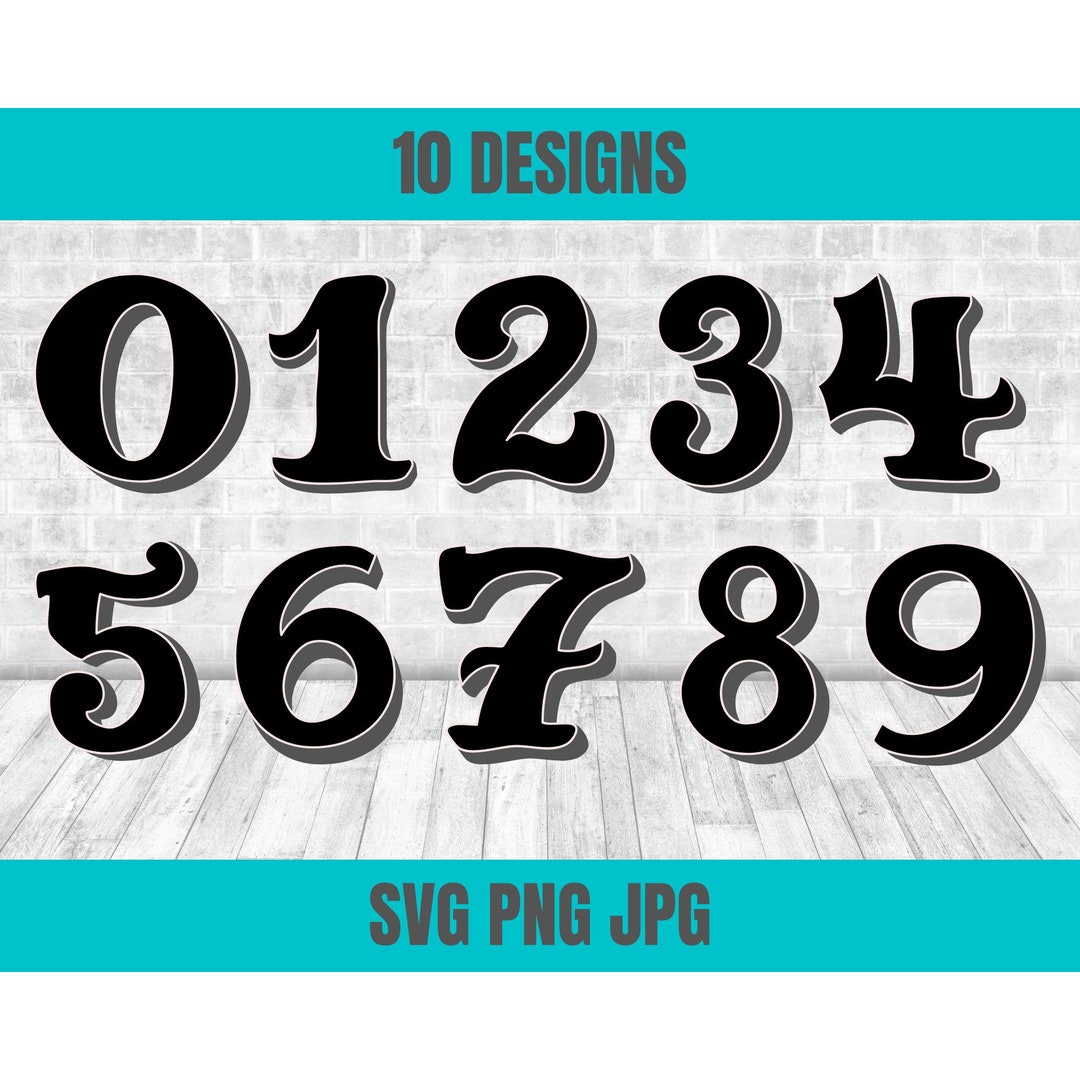 Sports Numbers Svg, Numbers Bundle Svg, SVG/PNG/JPG Files, Digital ...