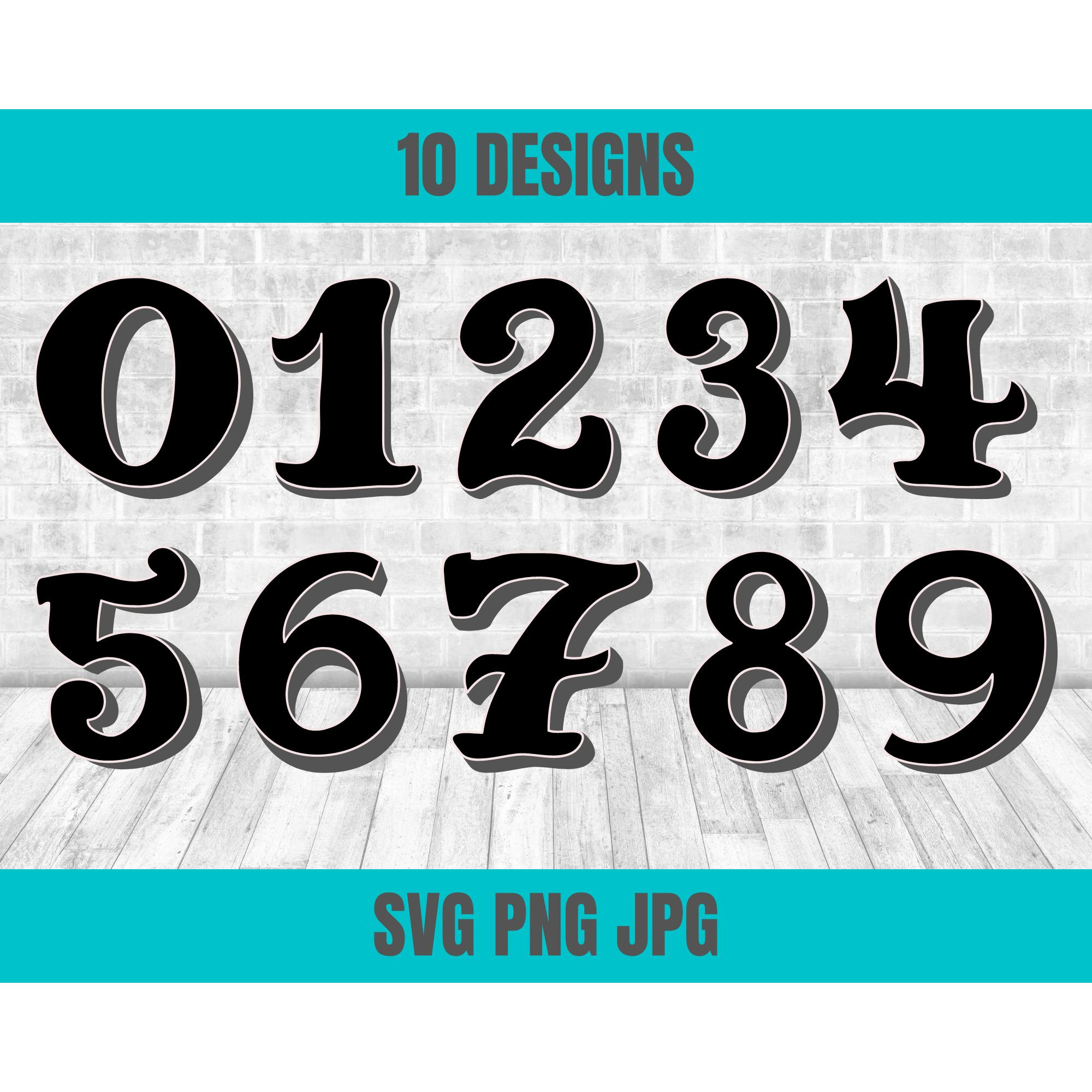 Sports Numbers Svg, Numbers Bundle Svg, SVG/PNG/JPG Files, Digital ...