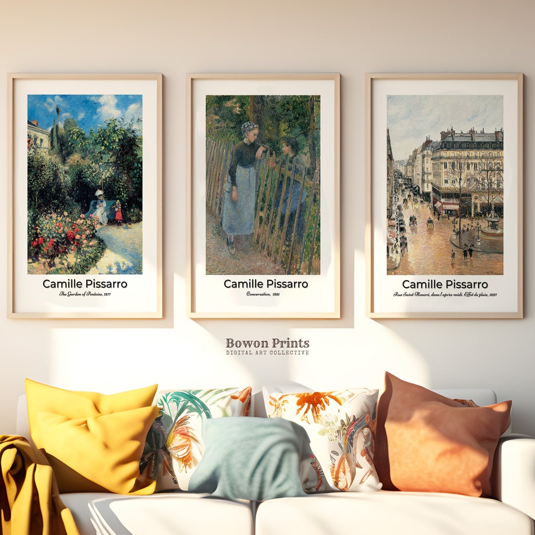 Camille Pissarro Famous Painting Print, Set of 3 Prints, Vintage Wall ...