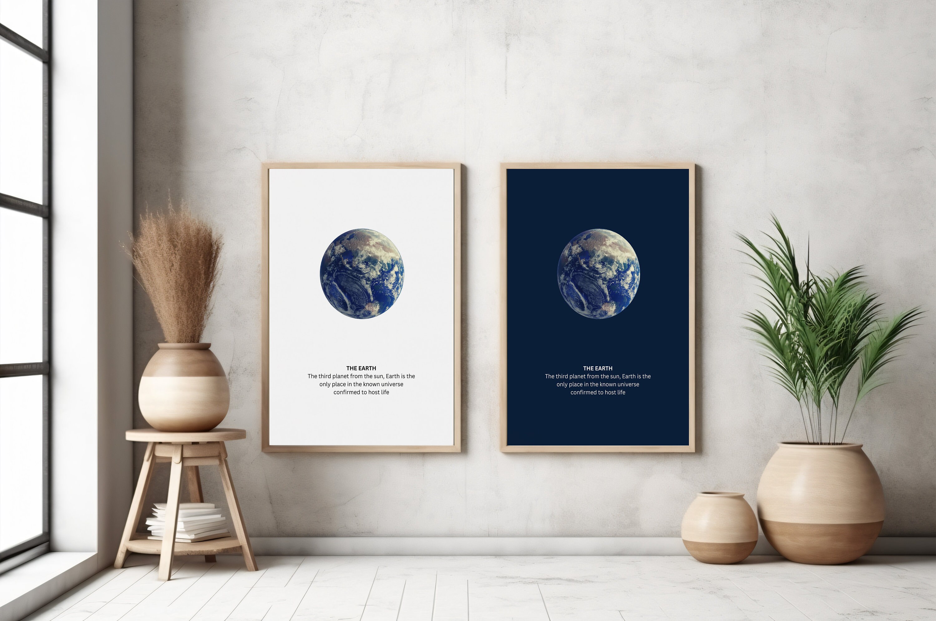 The Earth Print, the Earth Printable, Set of 2 Print, 2 Piece Wall Art ...