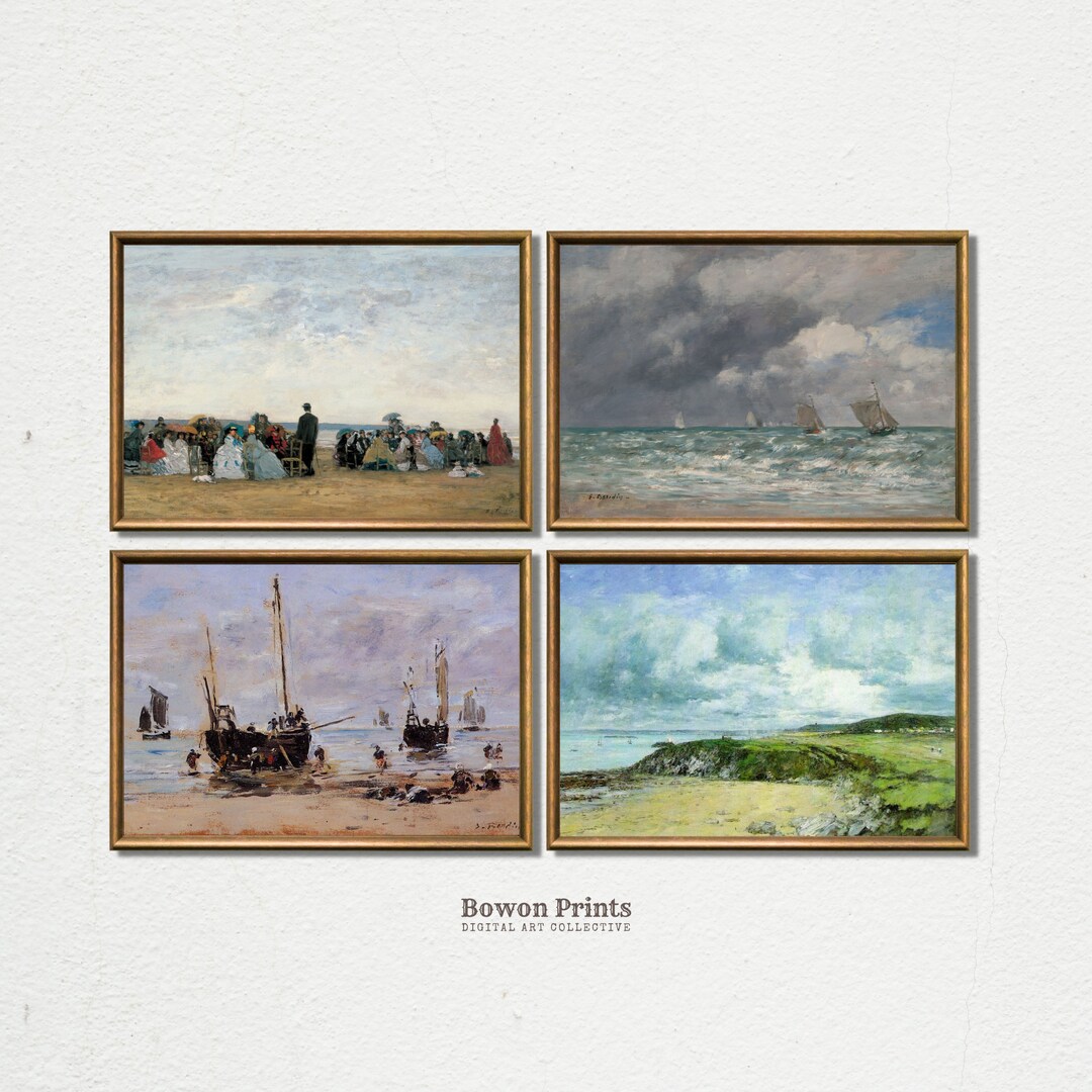 Eugene Boudin Famous Print, Set of 4 Prints, Landscape Print, Beach ...
