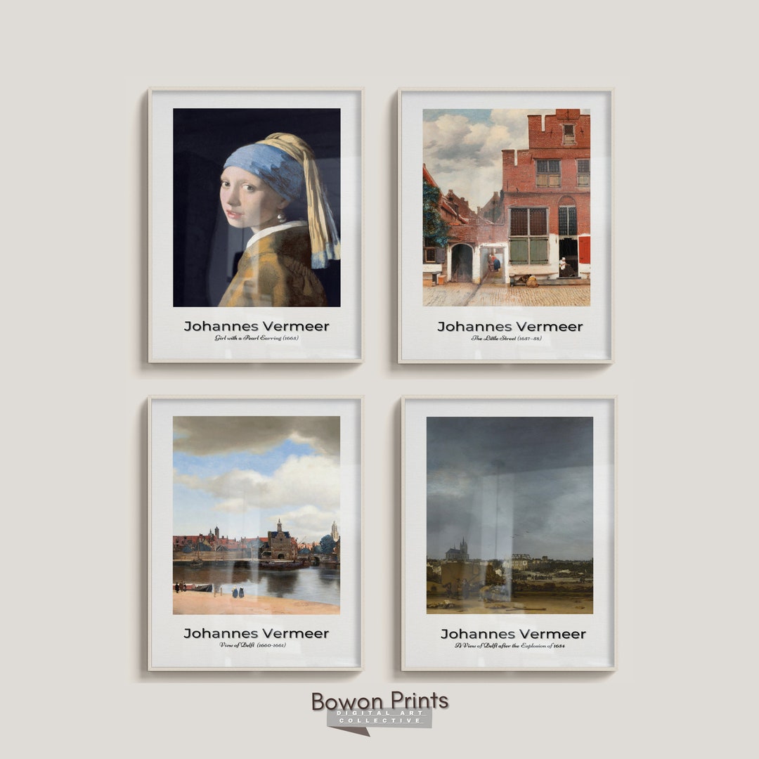 Johannes Vermeer Print Set of 4 Prints Vermeer Famous - Etsy
