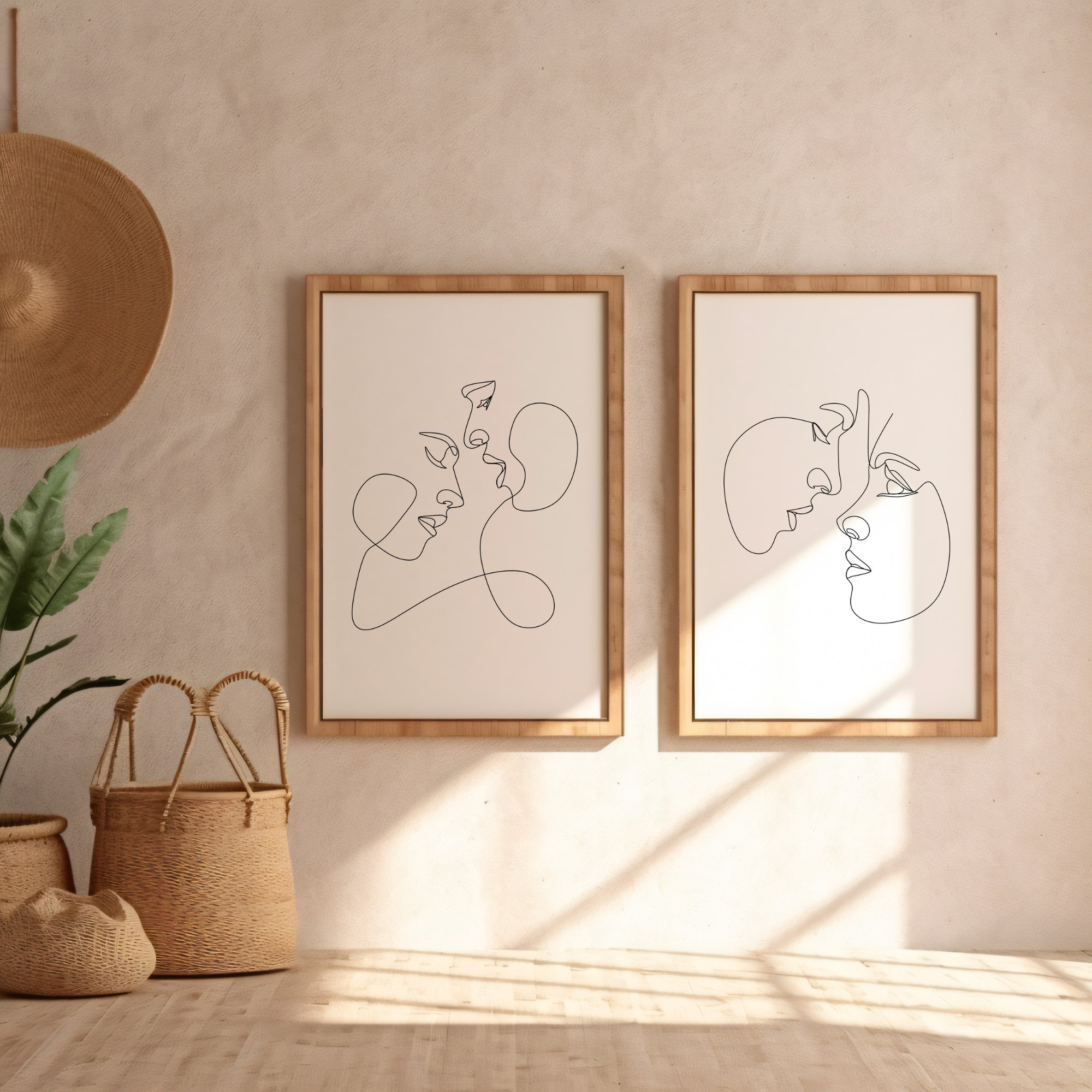 Set of 3 Abstract Lover Line Art Prints | Minimalist Line Art Drawing ...