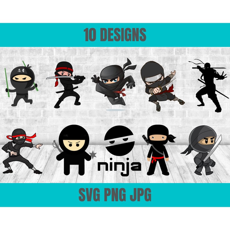 Ninja Bundle Svg, 10 Ninja Svg, Ninja SVG/PNG/JPG, Digital Download ...